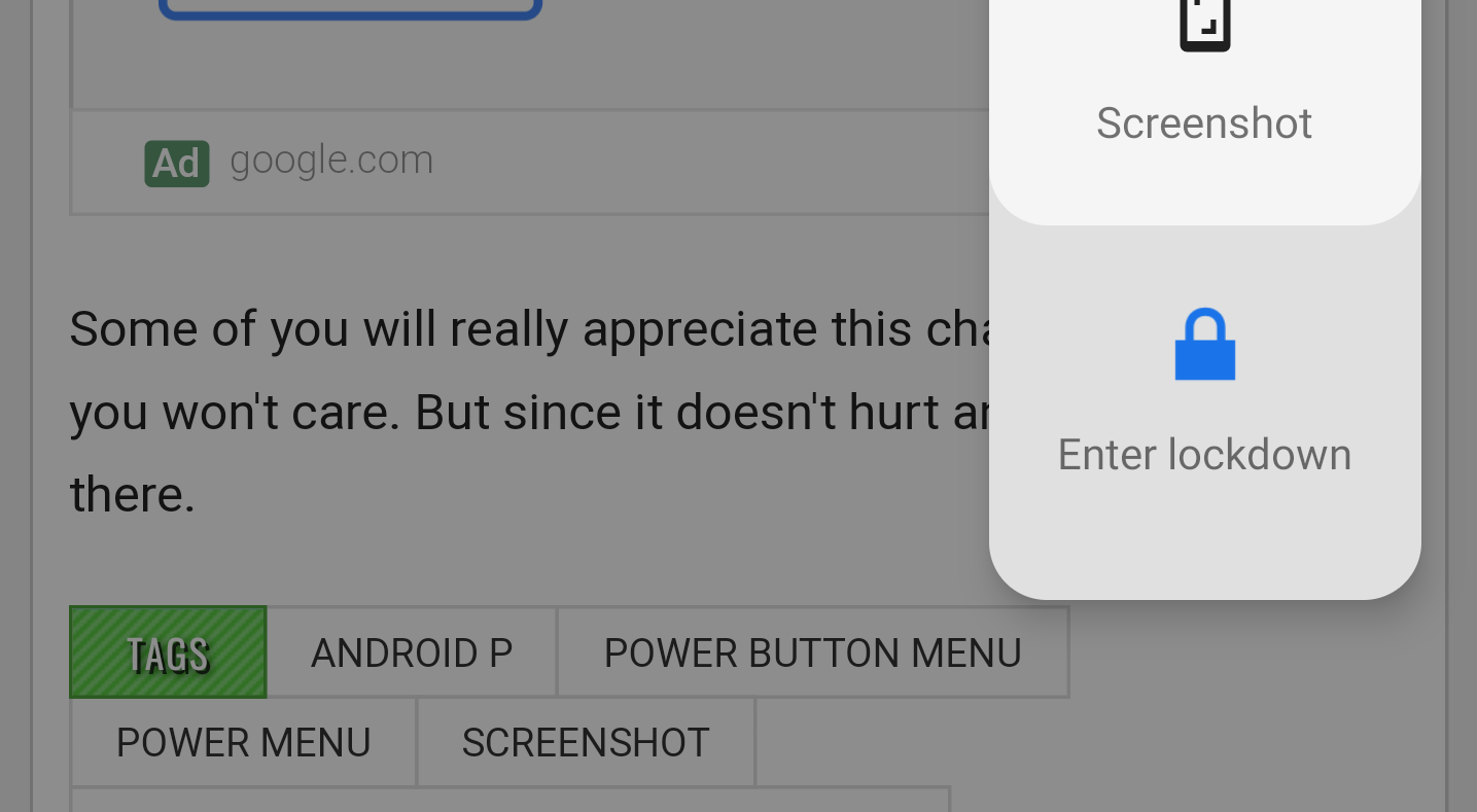 Android P feature spotlight: A new lockdown option in the power menu ...