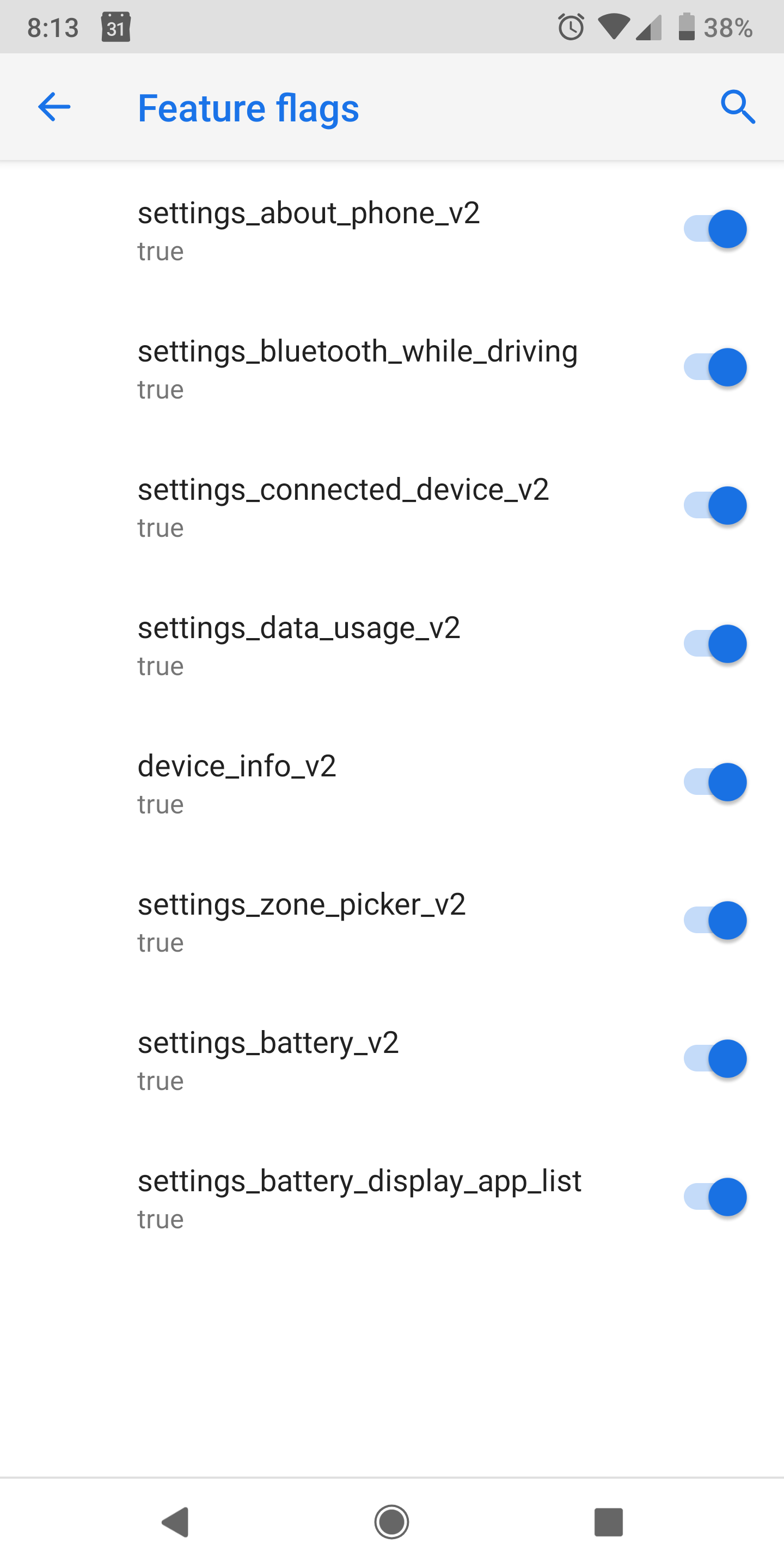 Android P Feature Spotlight Developer Options Has A Hidden List Of Feature Flags Just Like