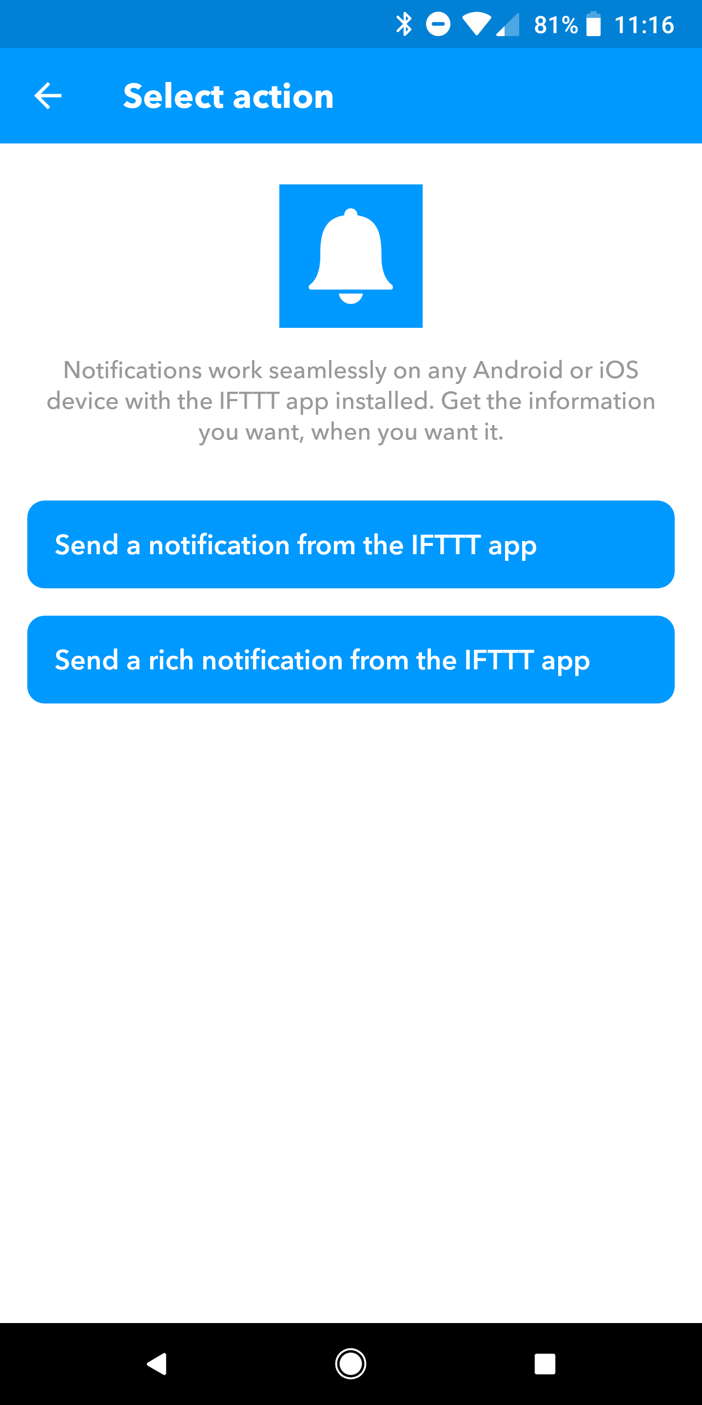 IFTTT lets you create custom rich notifications on Android