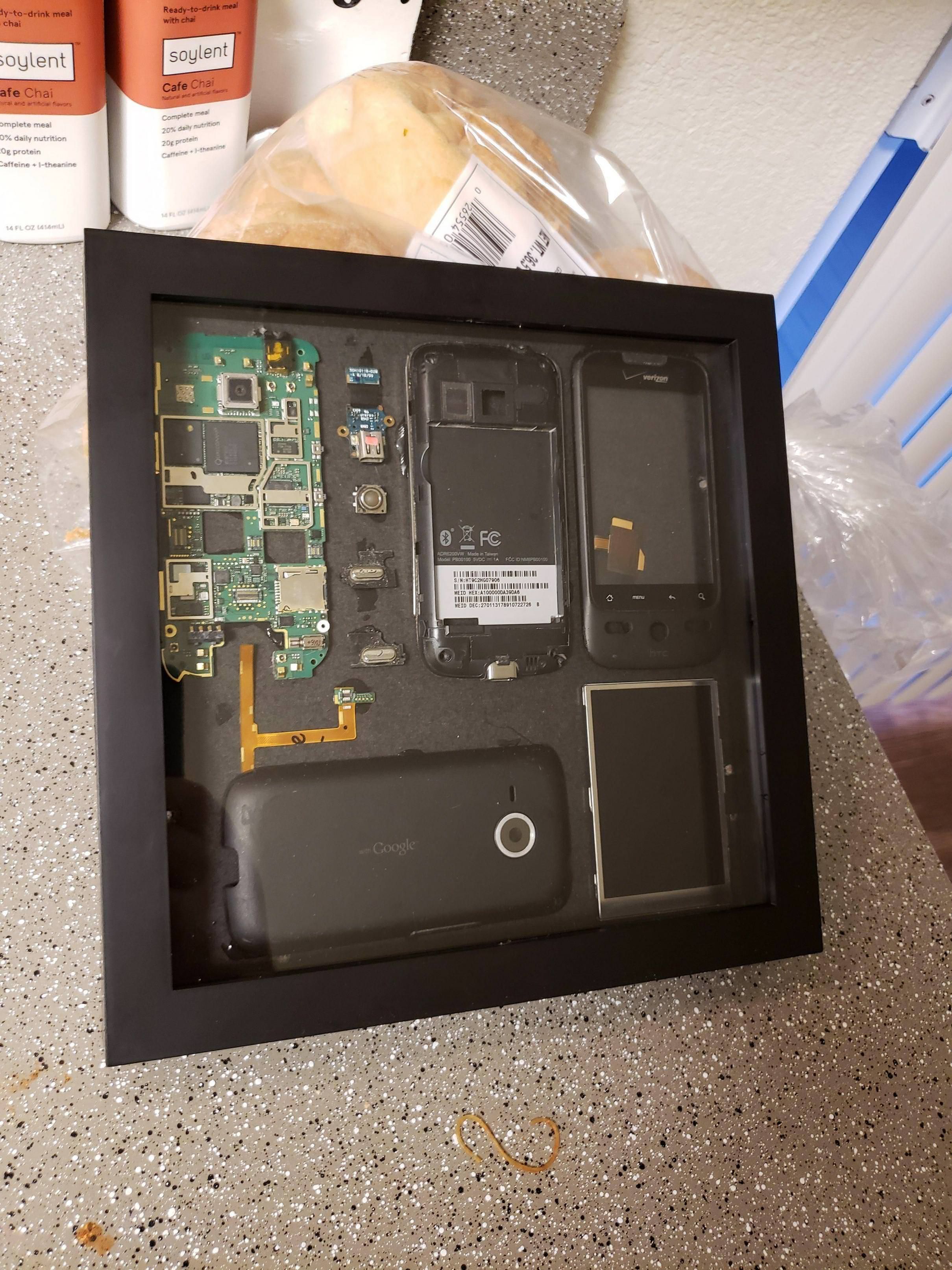 Check out this nerdy art collection of old smartphone teardowns