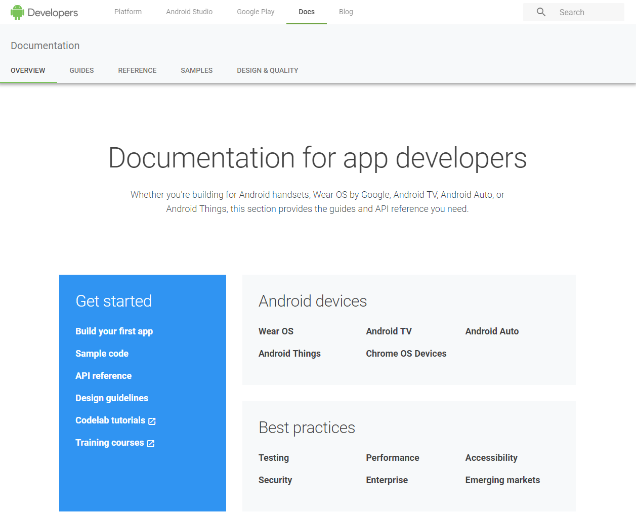Android Developers site gets a fresh coat of (white) paint