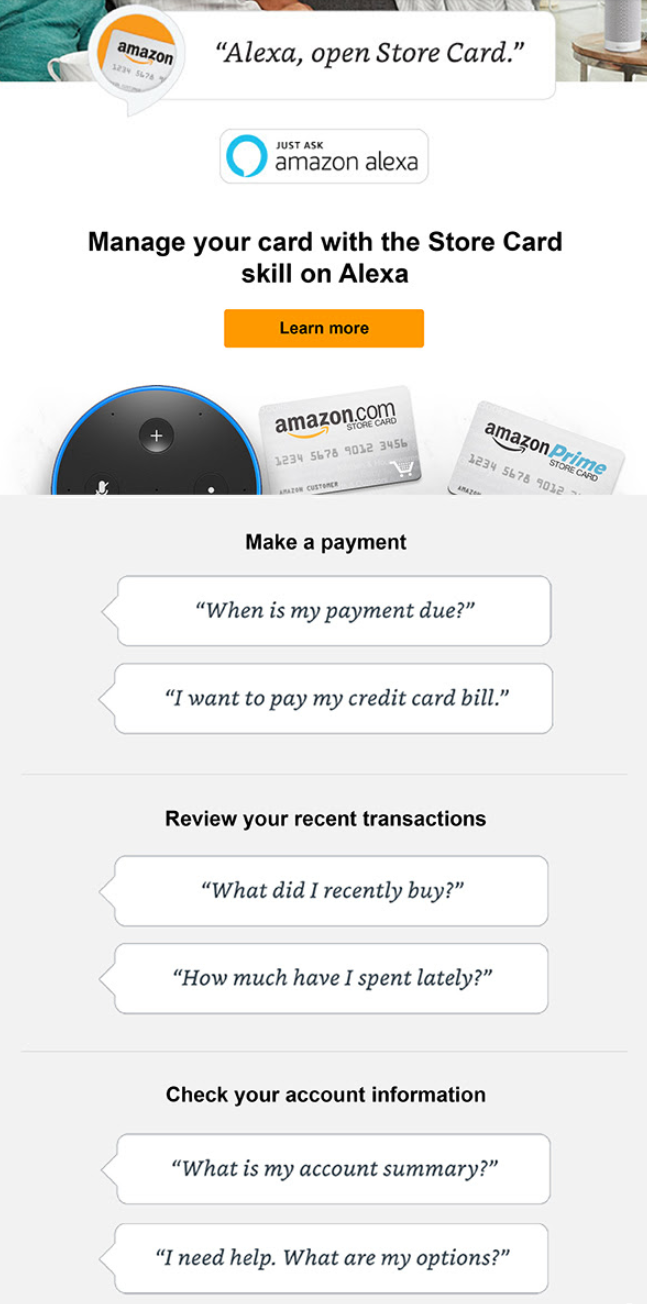 New Alexa skill lets you manage your Amazon Store Card by voice