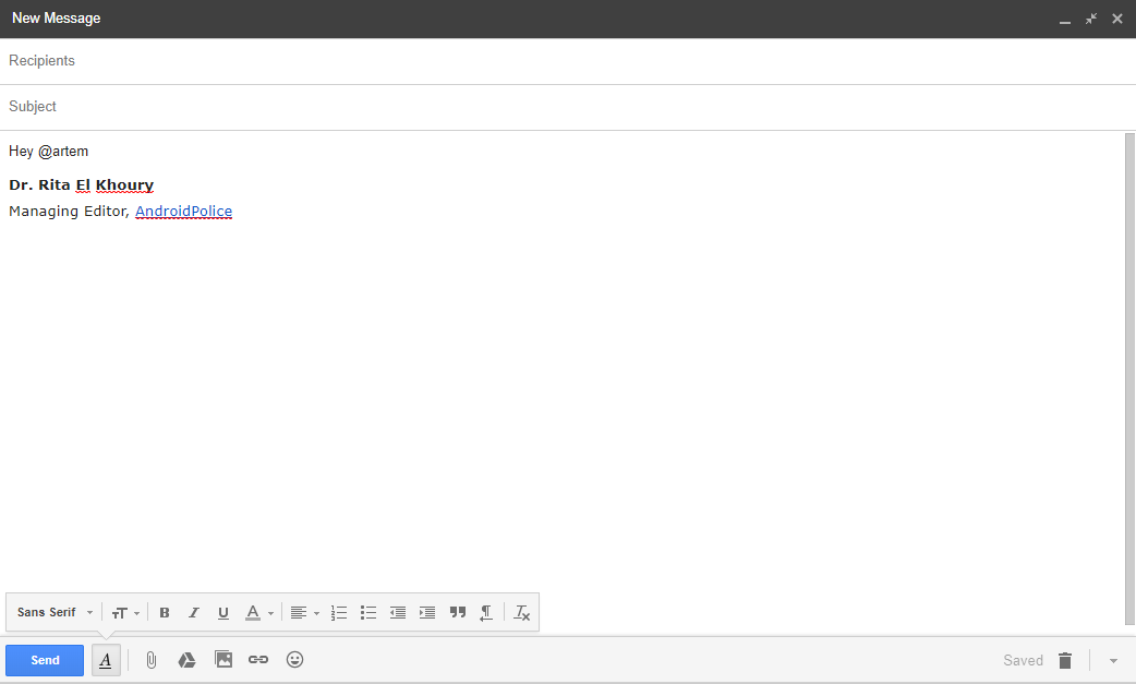 Tip: The new Gmail supports @ mentions, adding email recipients as you ...