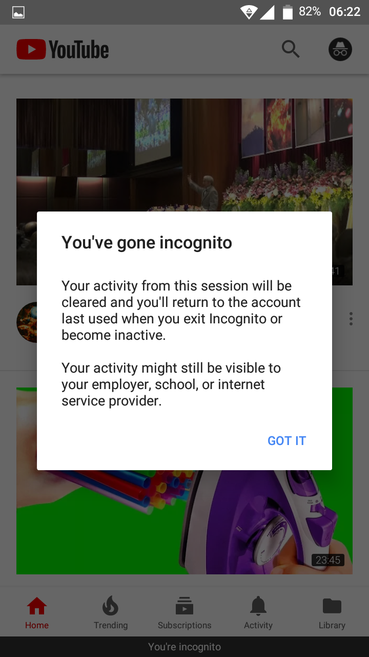 YouTube is testing an Incognito Mode in its Android app