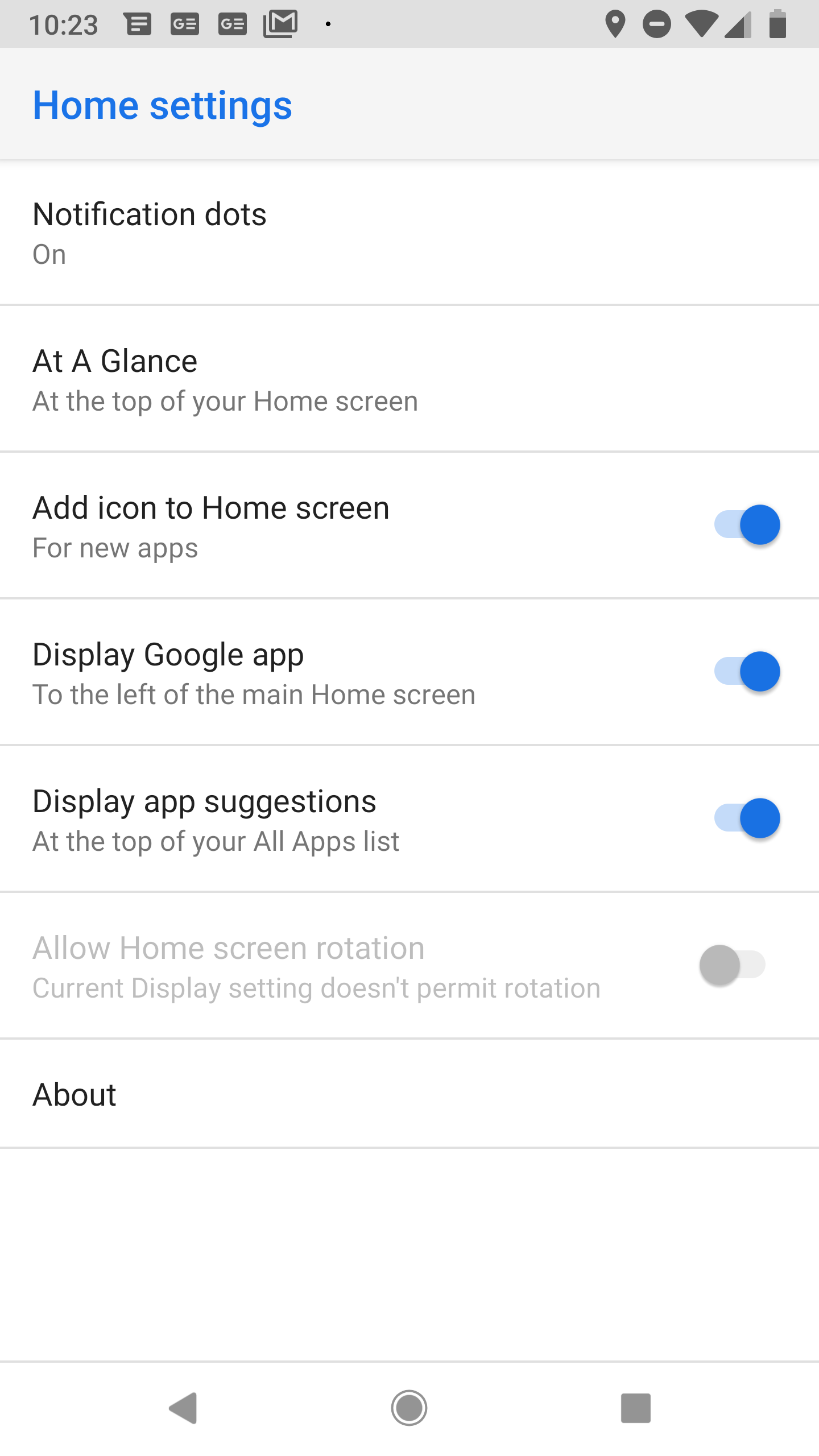 Android P DP3 brings the home screen rotation toggle back