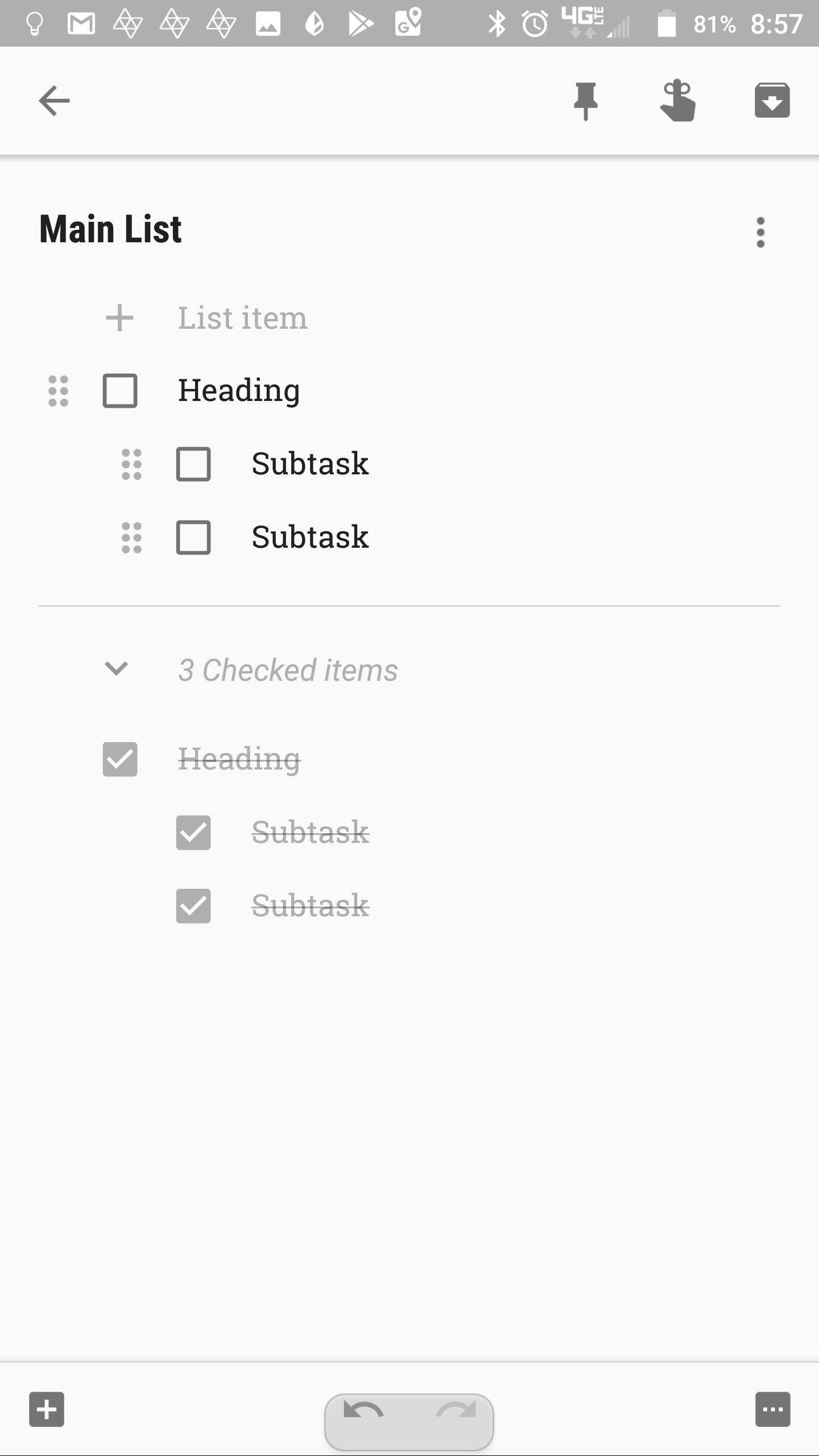 Google Keep now lets you indent items in lists