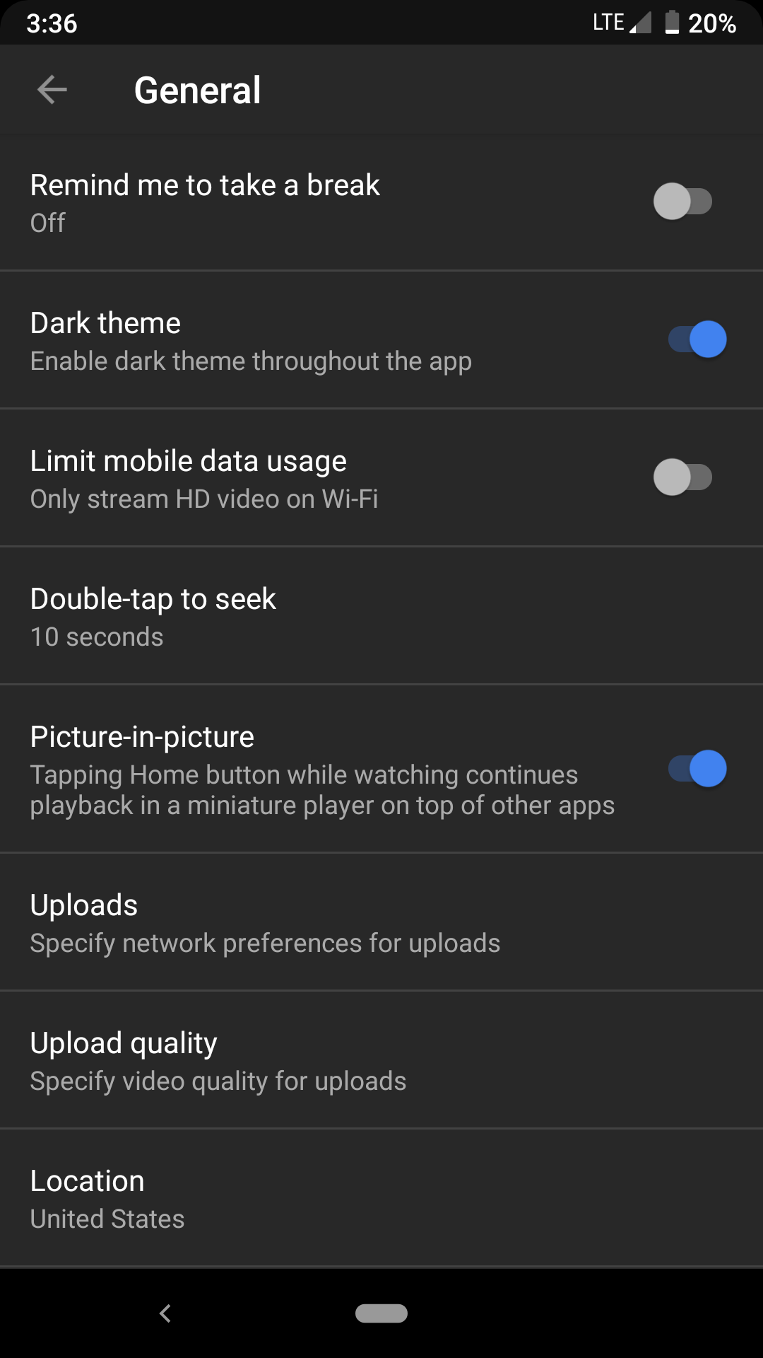 YouTube dark theme now available for some on Android