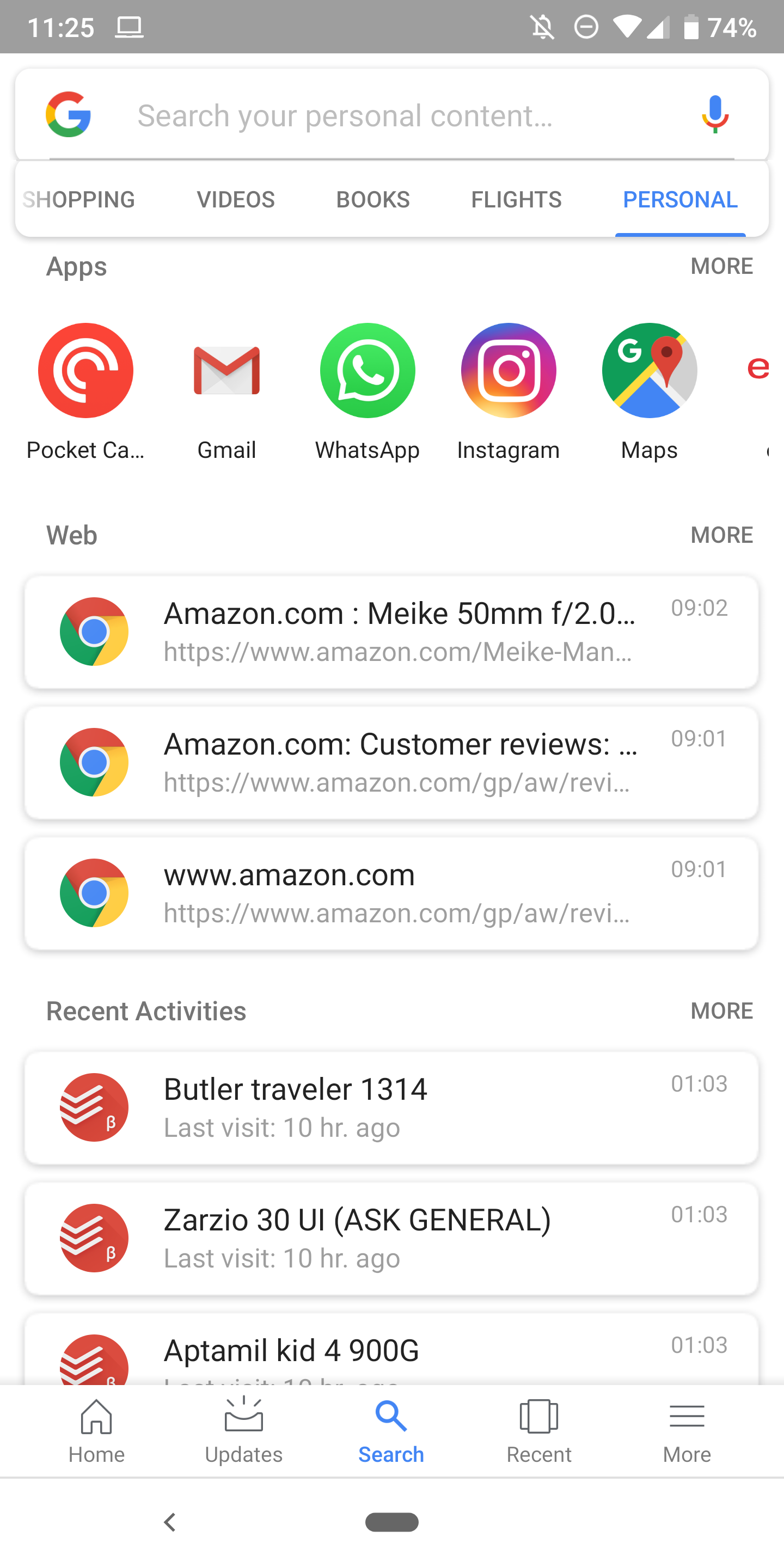 Personal Search results resurface in Google app as dedicated section ...