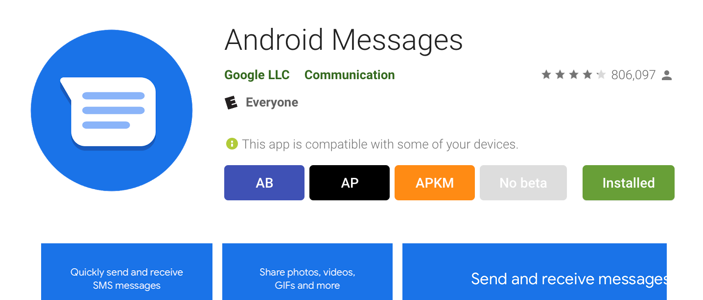 Google shortens 'Android Messages' to just 'Messages' on its Play Store ...