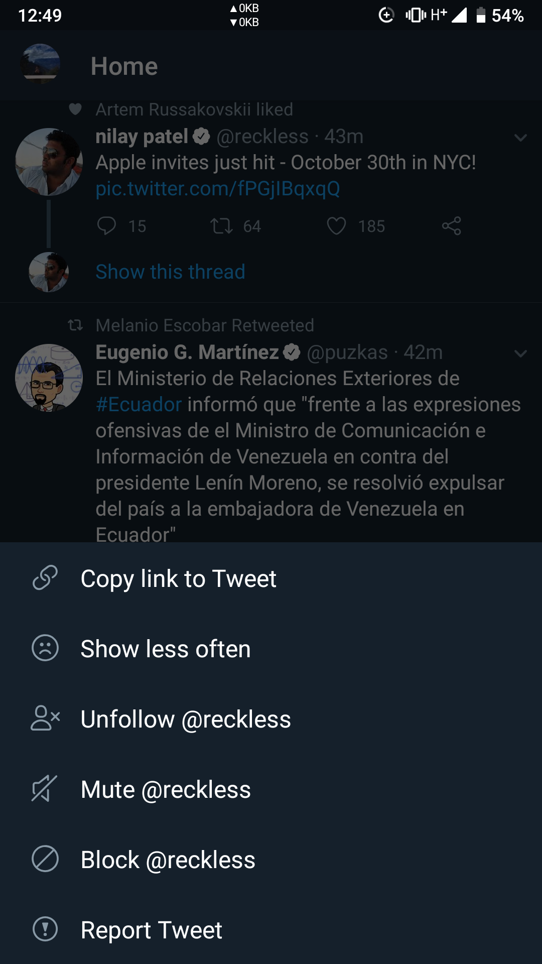Twitter is testing a UI change for retweet and 'more' menus on tweets