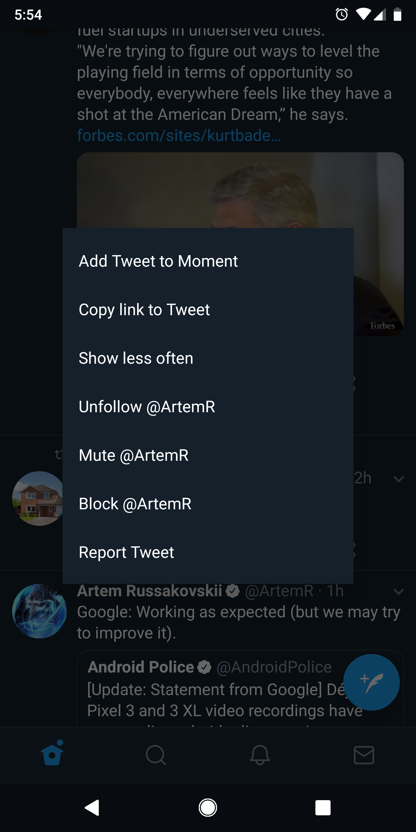 Twitter is testing a UI change for retweet and 'more' menus on tweets