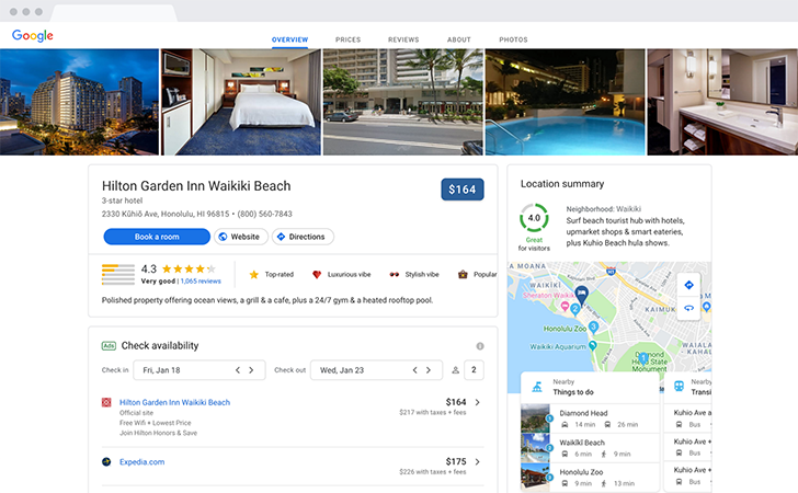 Google refreshes hotel search experience on desktop to align with mobile