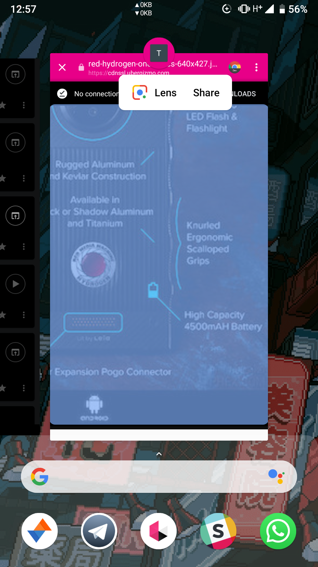 Google Lens option shows up when selecting images in Overview on ...