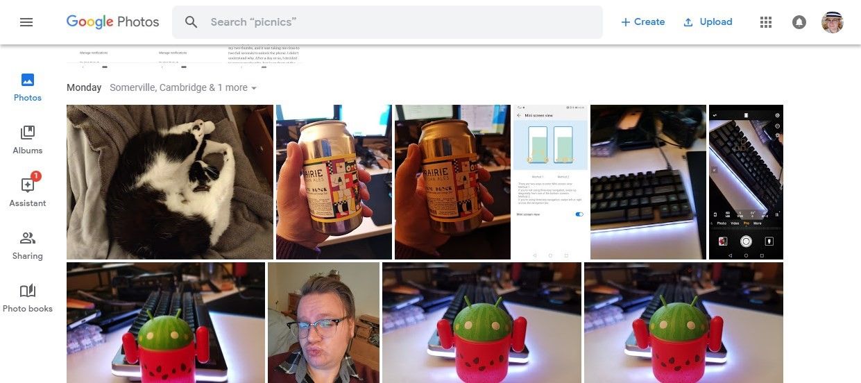 Google Photos site updated to match the app's refreshed Material UI