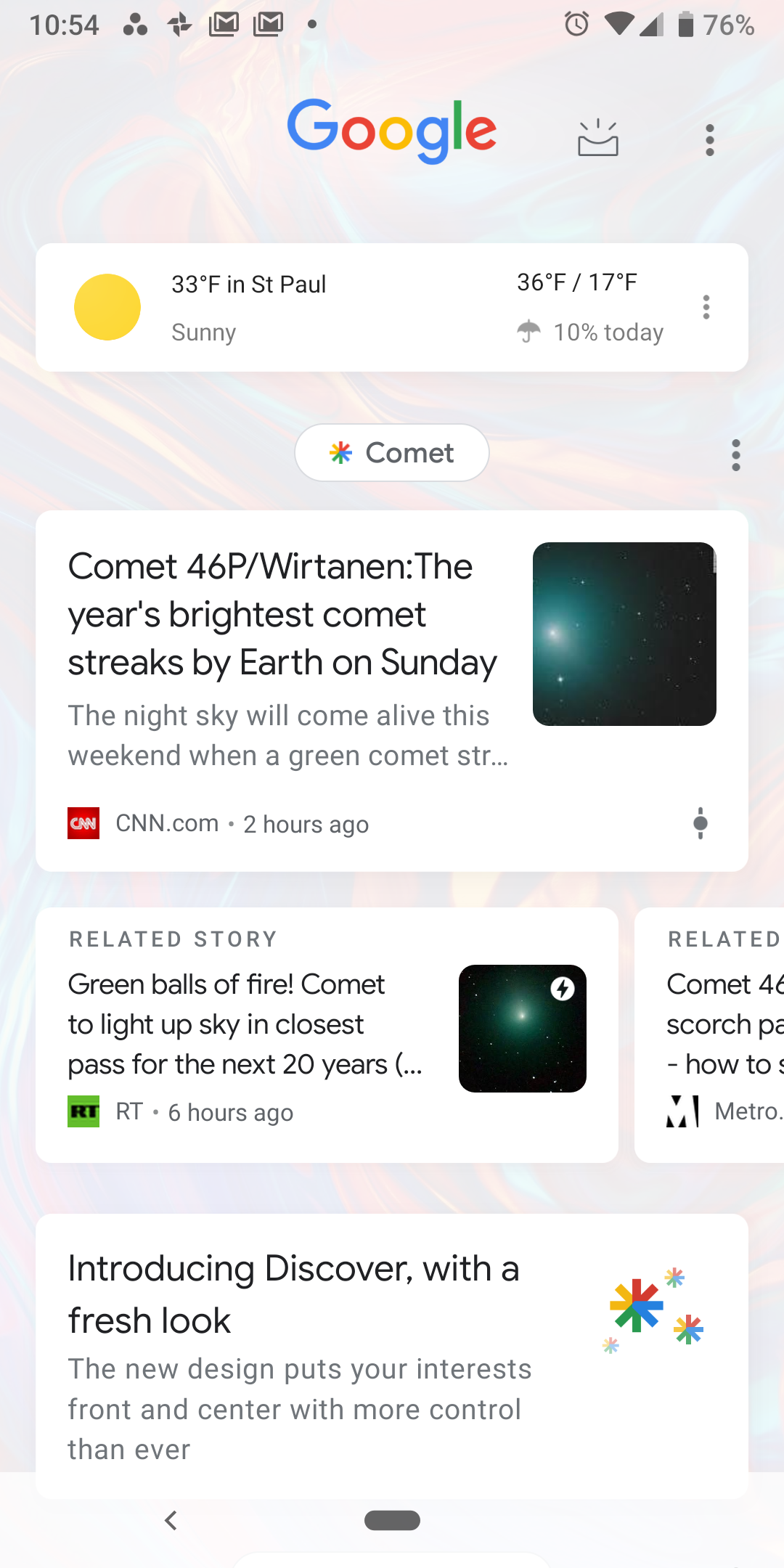 Google finally rolls the new Discover out to the Google beta app