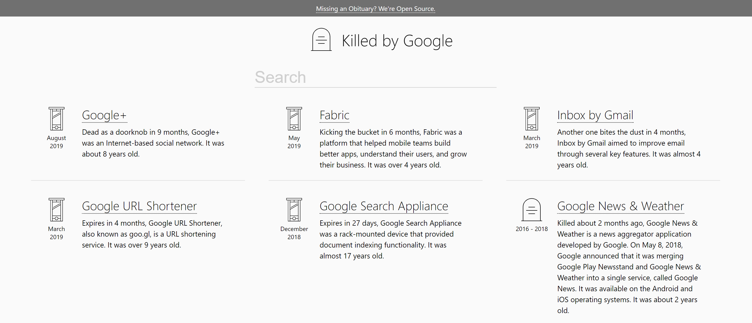 Pay your respects at the Google Cemetery, a home for all of Google's ...