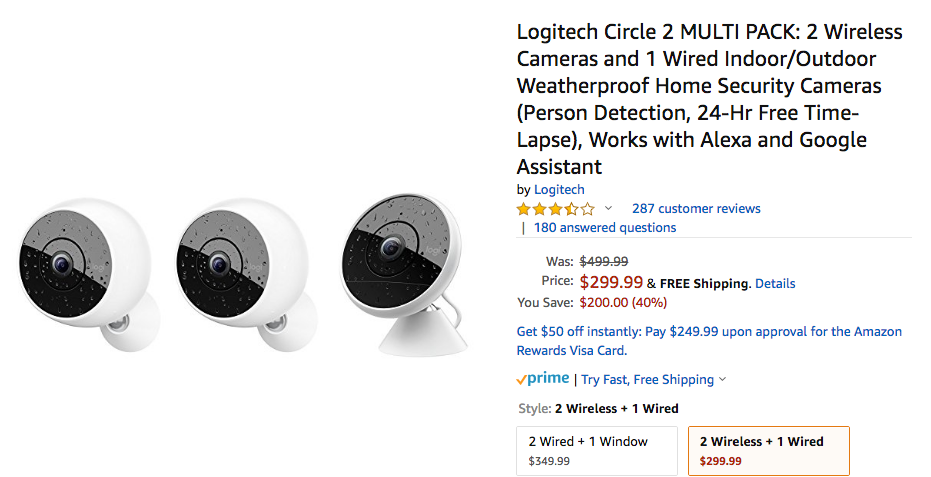 Logi Circle 2 bundle with 2 wireless cameras and 1 wired down to $300 ...