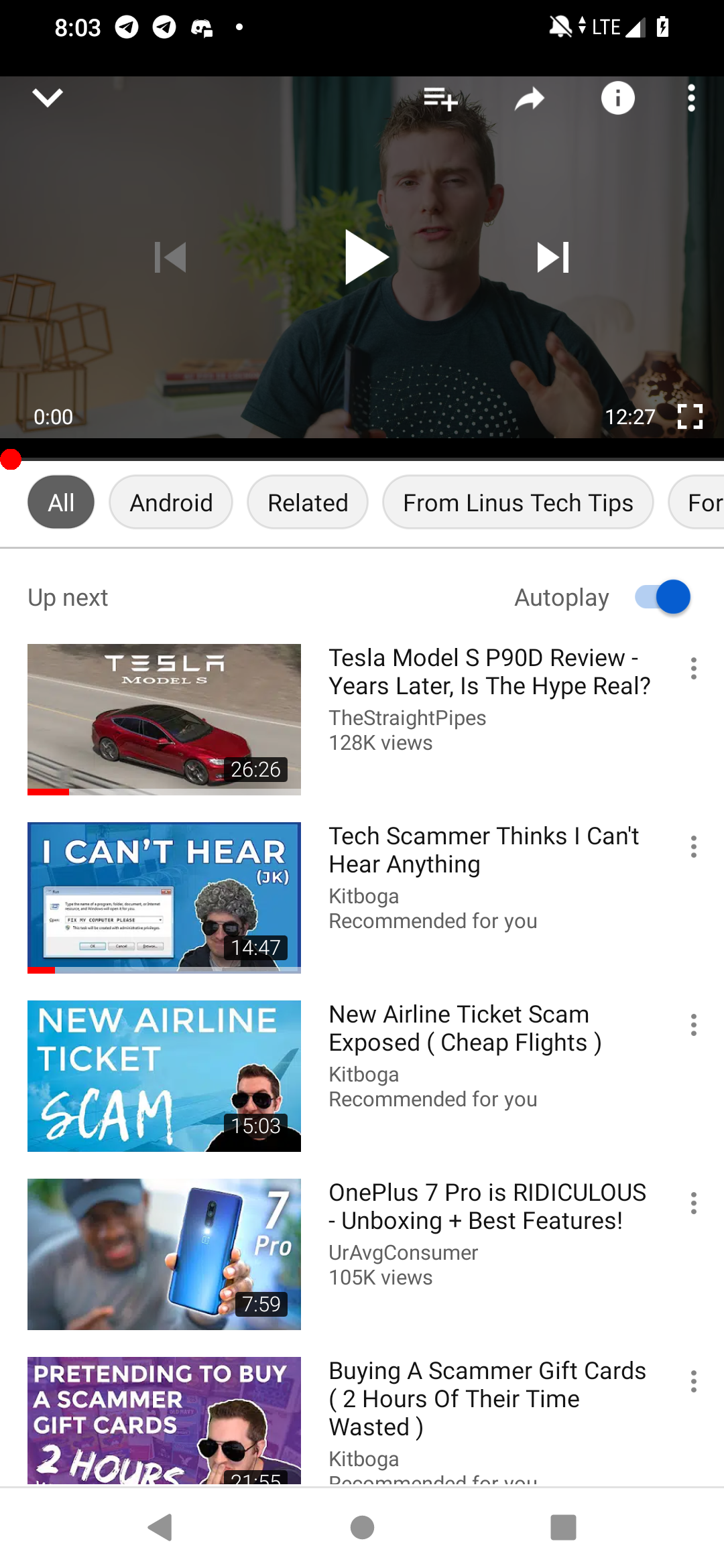 [Update: New look] YouTube is testing Up Next filters on Android