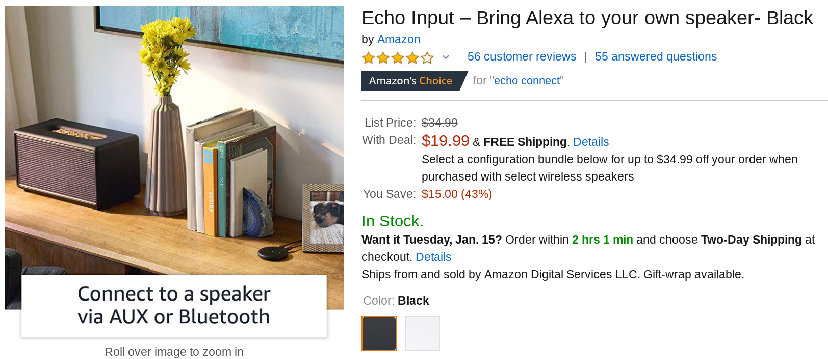 Get an Amazon Echo Input for $20 ($15 off) and add Alexa smarts to your ...
