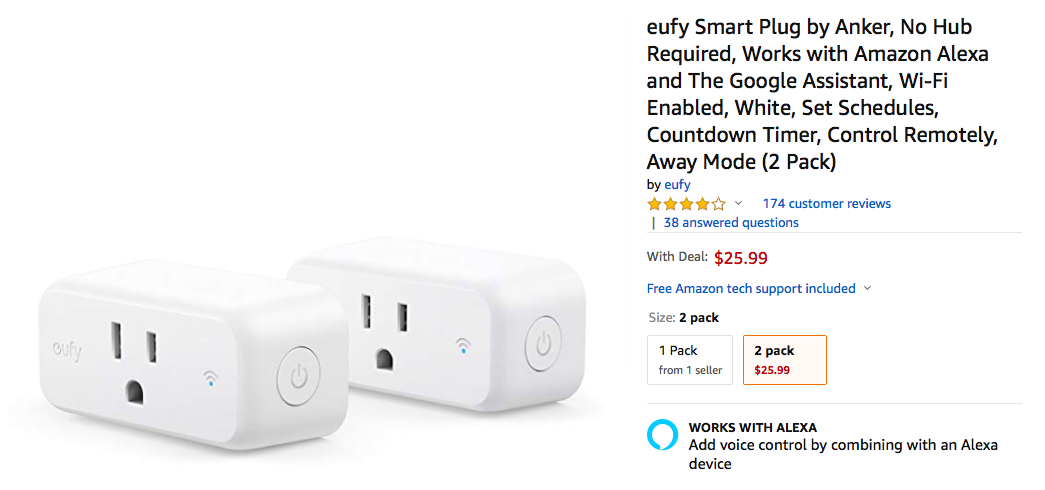 Grab two Anker Eufy smart plugs for $26 ($14 off)