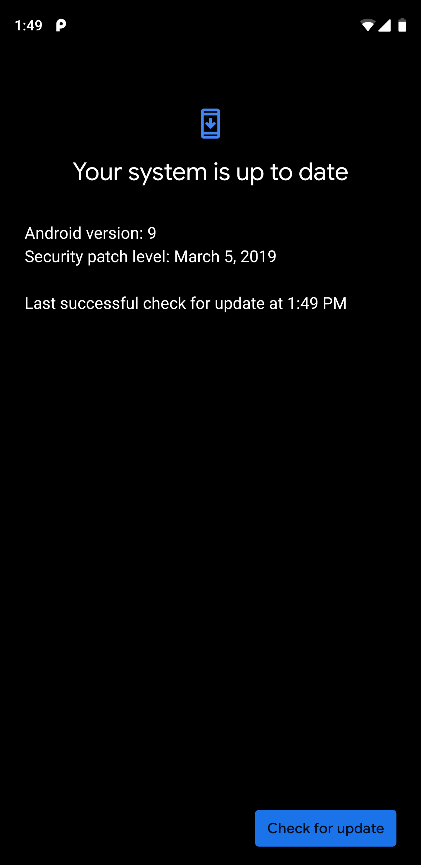The Pixel update screen now has dark mode, shows progress percentage ...