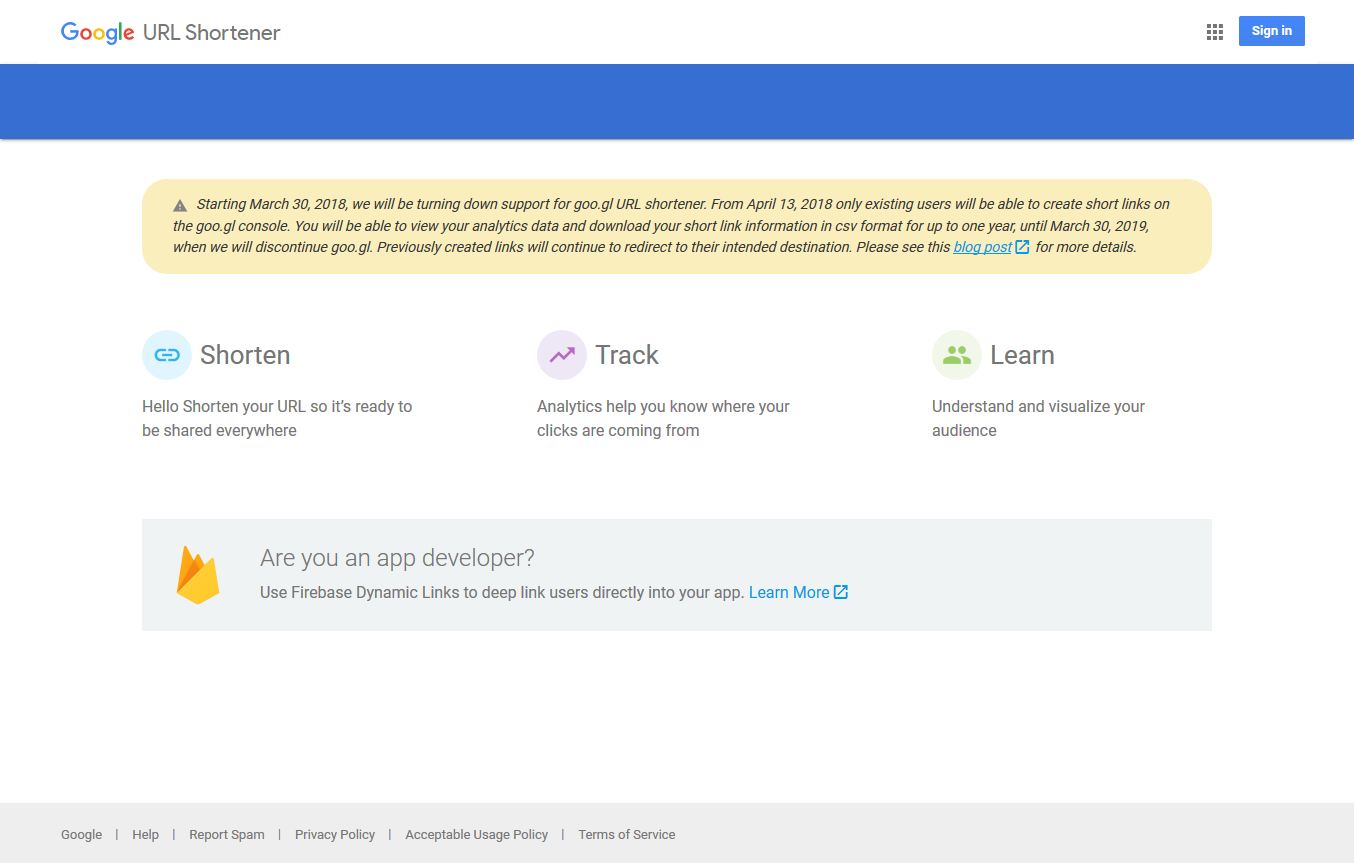 Google's link shortener is officially dead