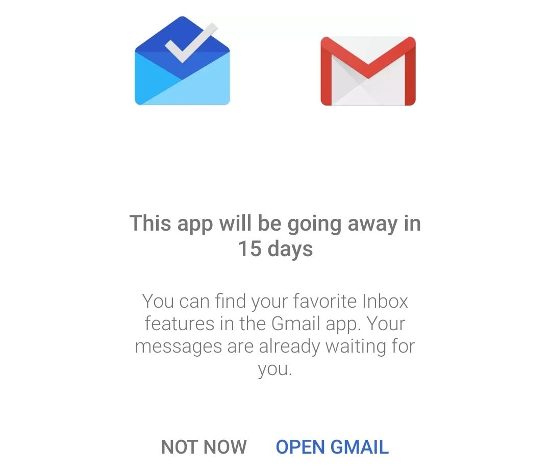 The (Inbox by Gmail) world will end on April 2