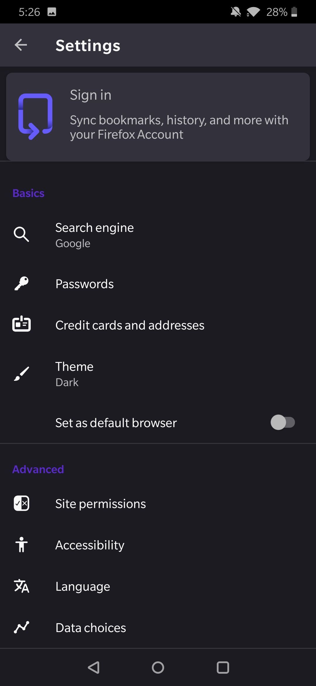 Mozilla's experimental Fenix browser adds a dark mode