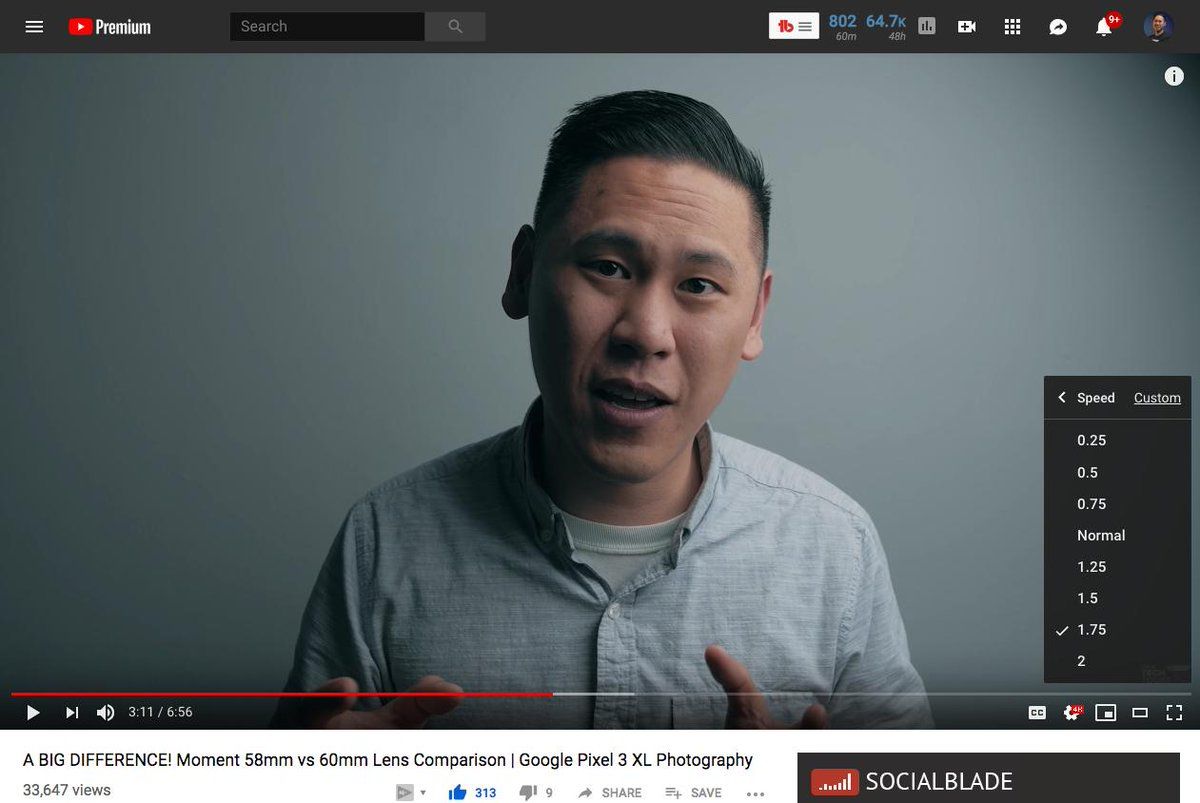 YouTube is testing custom playback speed controls in 0.05x increments