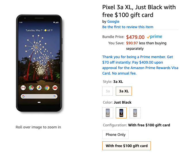 [Update: Pixel 3a, too] Pixel 3a XL comes with a free $100 gift card on ...