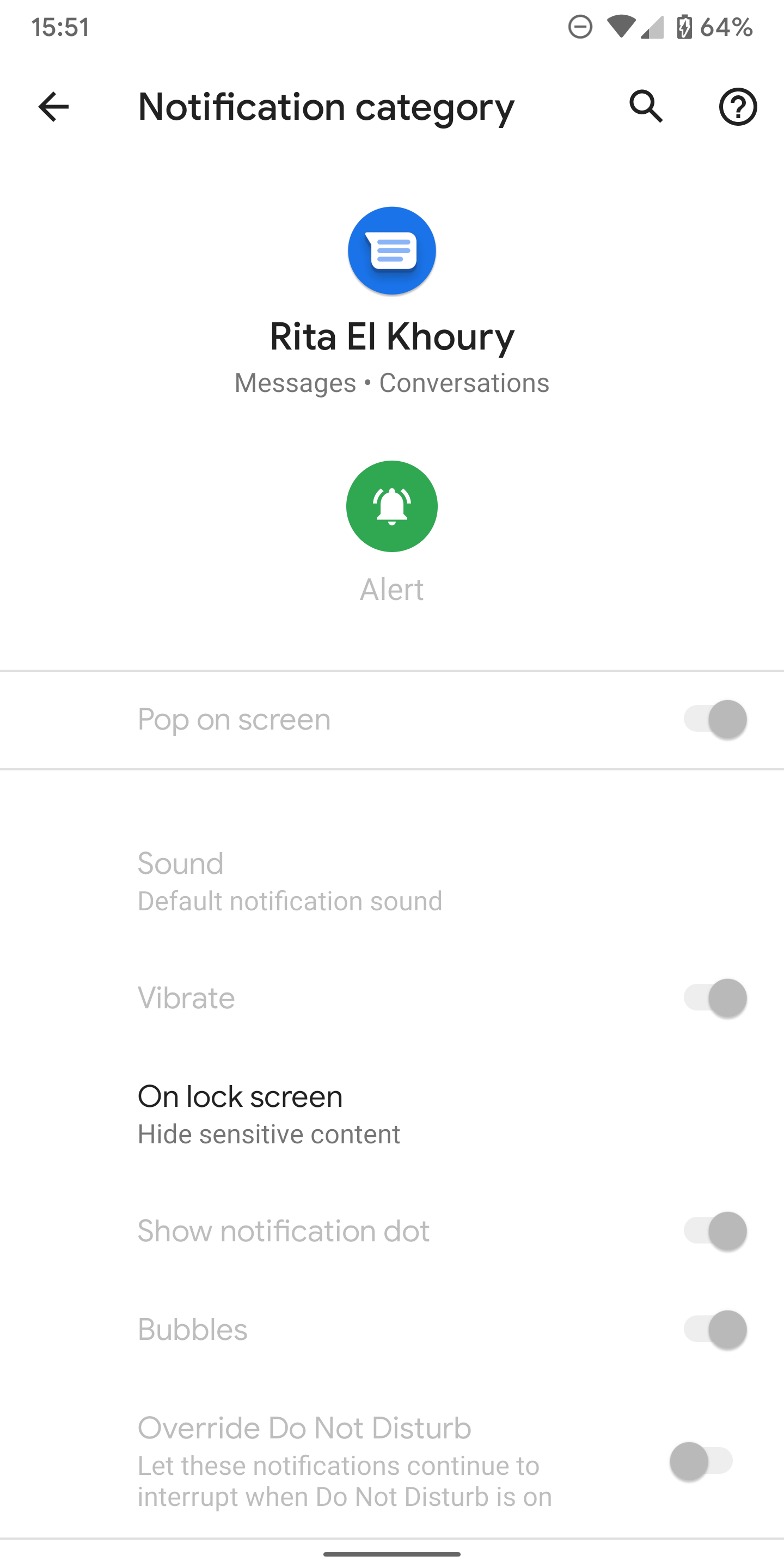 You can't silence or block notifications for Messages on Android Q Beta 3