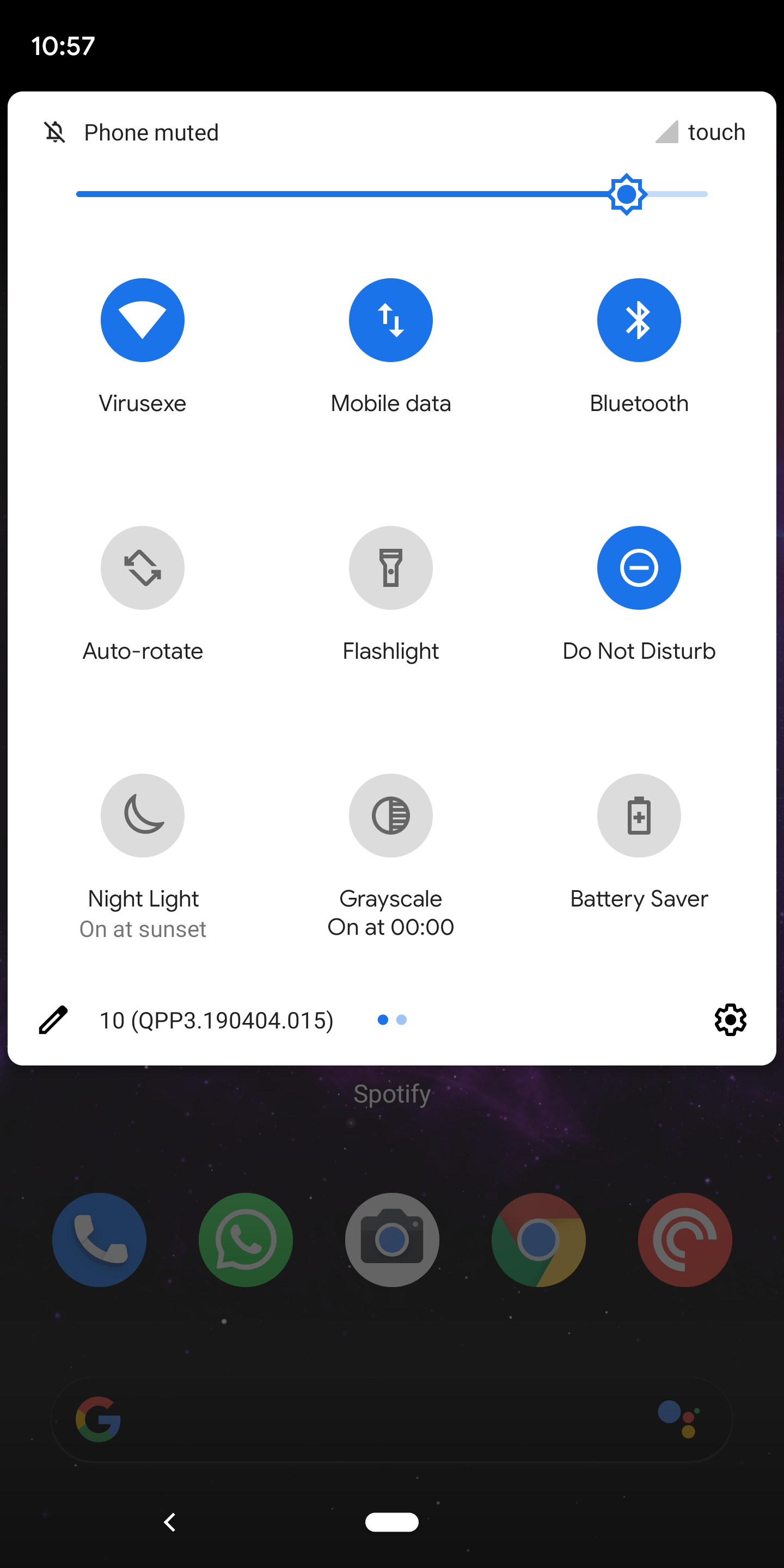 Android Q has an alternative, hidden, and sort of broken dark mode