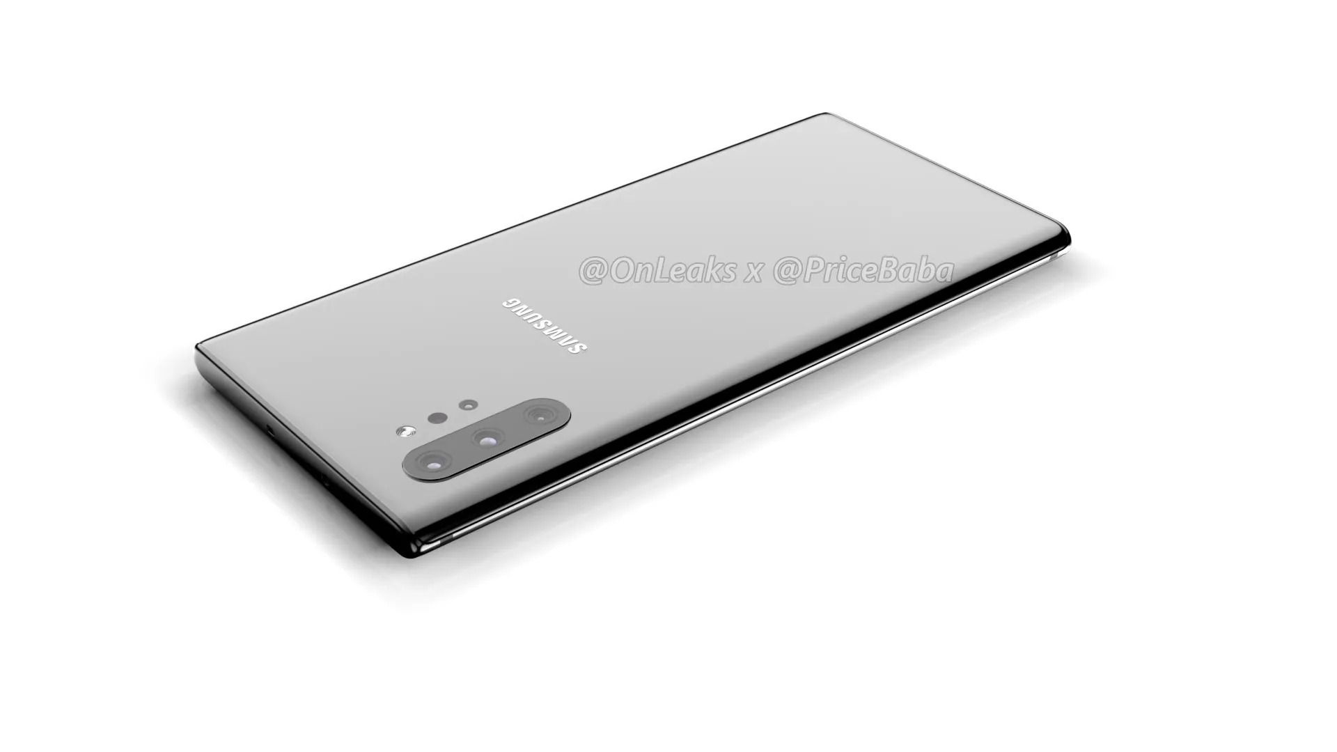 First Galaxy Note 10 Pro render shows four rear cameras and 6.75" screen