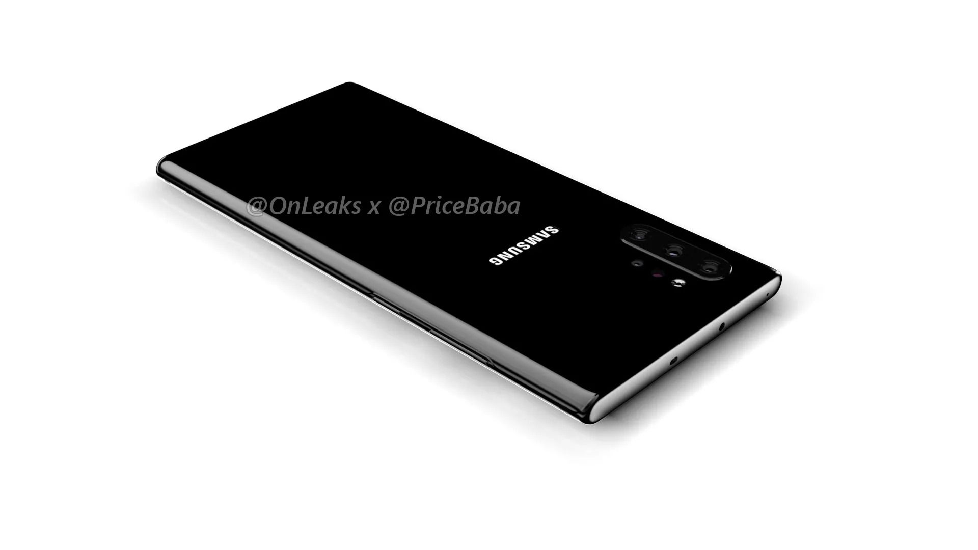 First Galaxy Note 10 Pro render shows four rear cameras and 6.75" screen