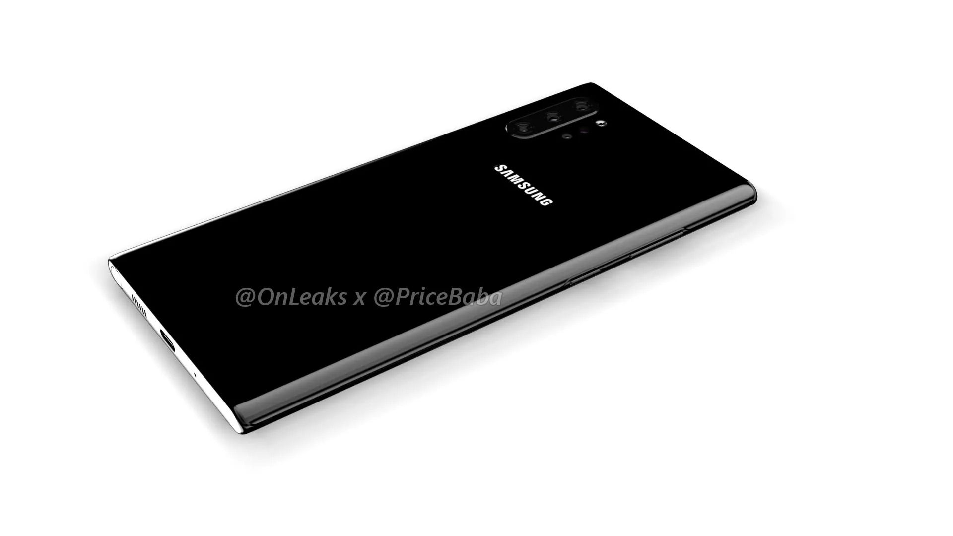 First Galaxy Note 10 Pro render shows four rear cameras and 6.75" screen
