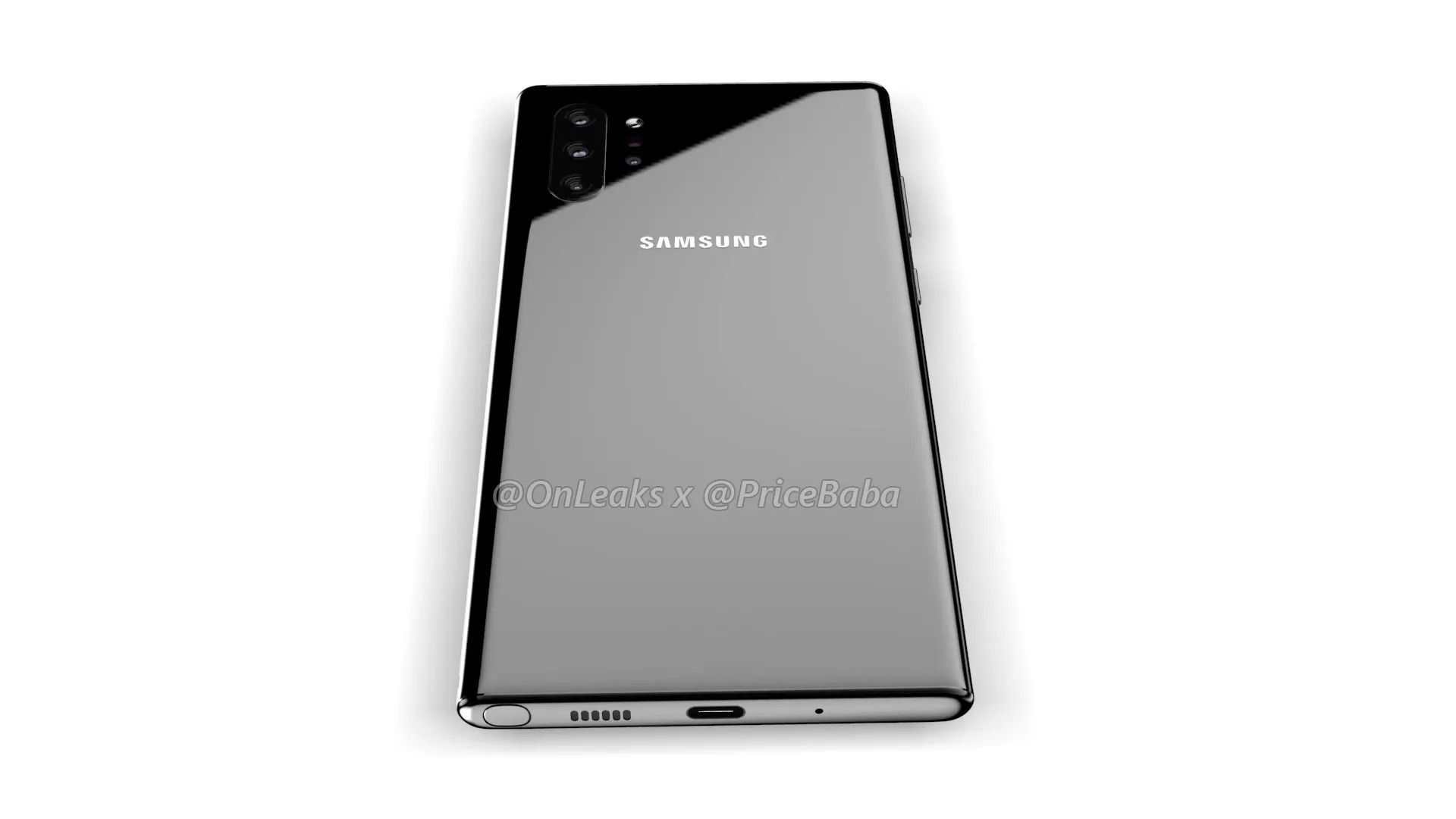 First Galaxy Note 10 Pro render shows four rear cameras and 6.75" screen