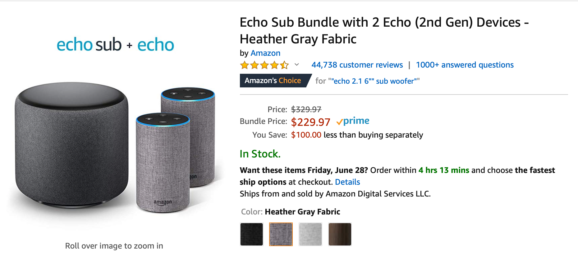 Amazon Echo Sub bundle with 2 second-gen Echo speakers drops to all ...