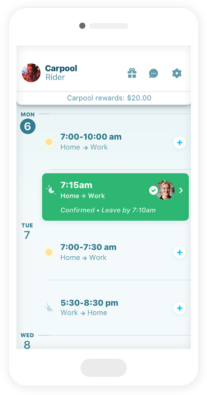 Waze Carpool updated with refreshed timeline design