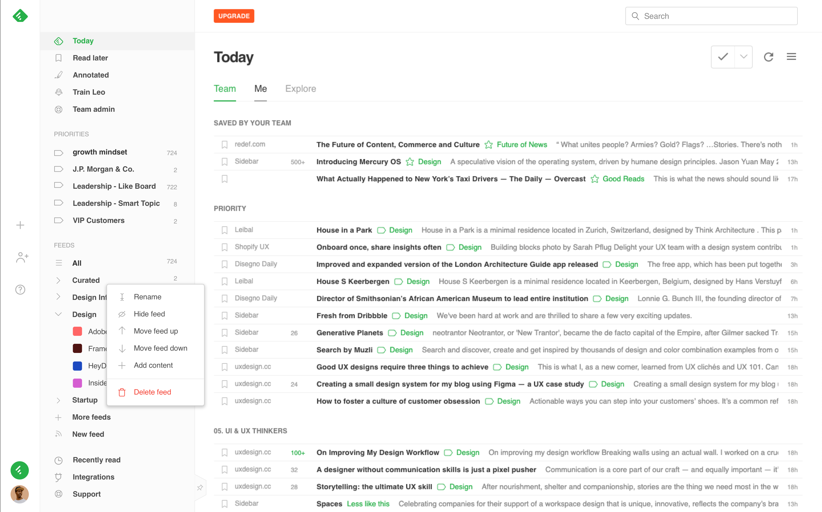 Feedly updates web app with dark mode, right-click menus, and more