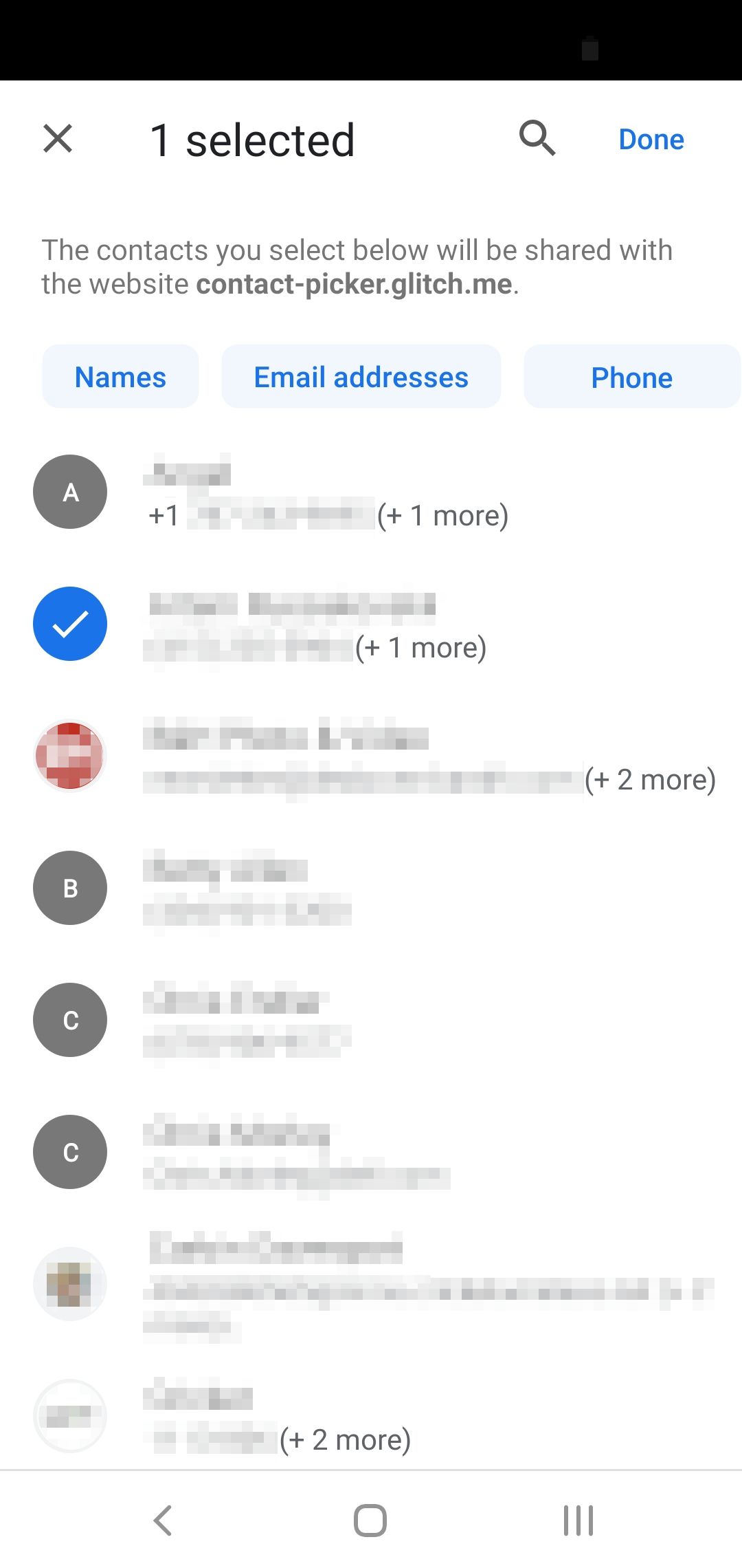 Chrome for Android now has a contact picker for web apps