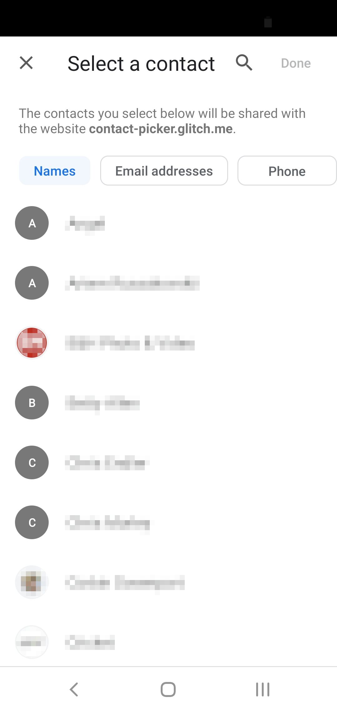 Chrome for Android now has a contact picker for web apps