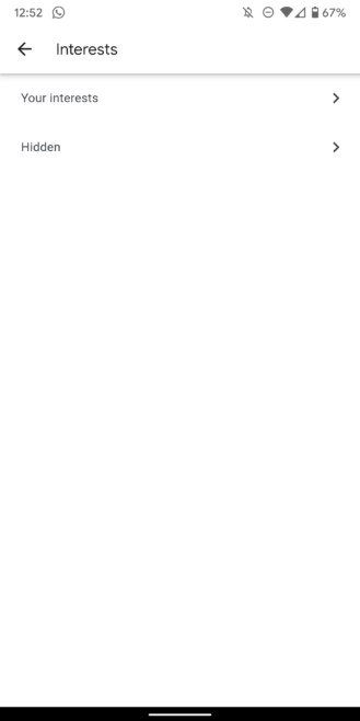 The Google app's new Interests section replaces Customize Discover