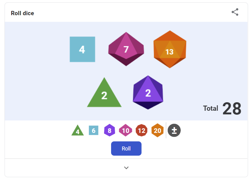 Roll for initiative: Google Search simulates more types of dice for ...