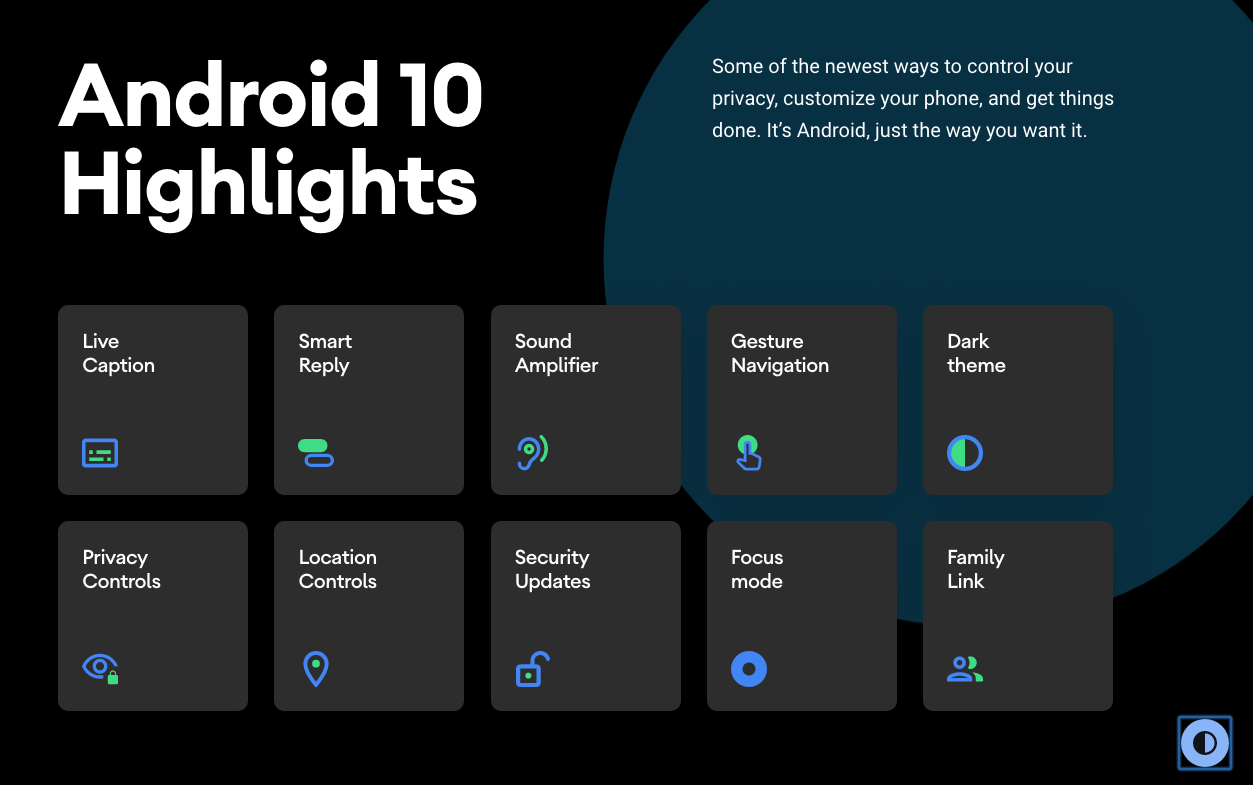 Android website updated for Android 10