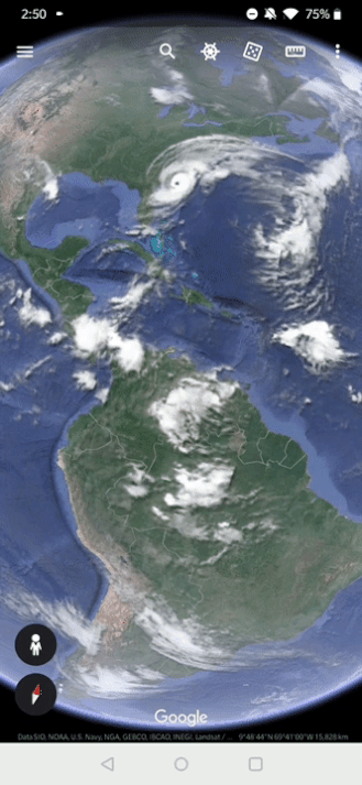 Animated 24-hour clouds come to Google Earth on Android [APK Download]