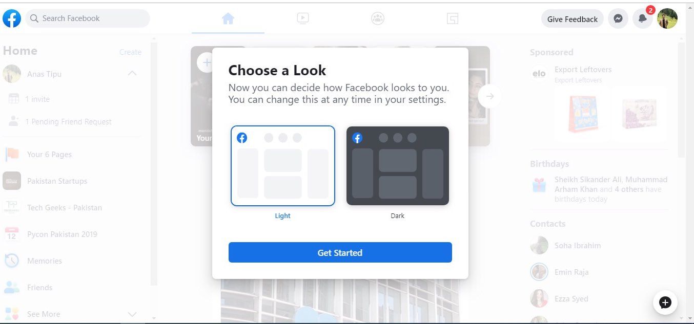 Facebook's new web interface is here for all, complete with dark mode