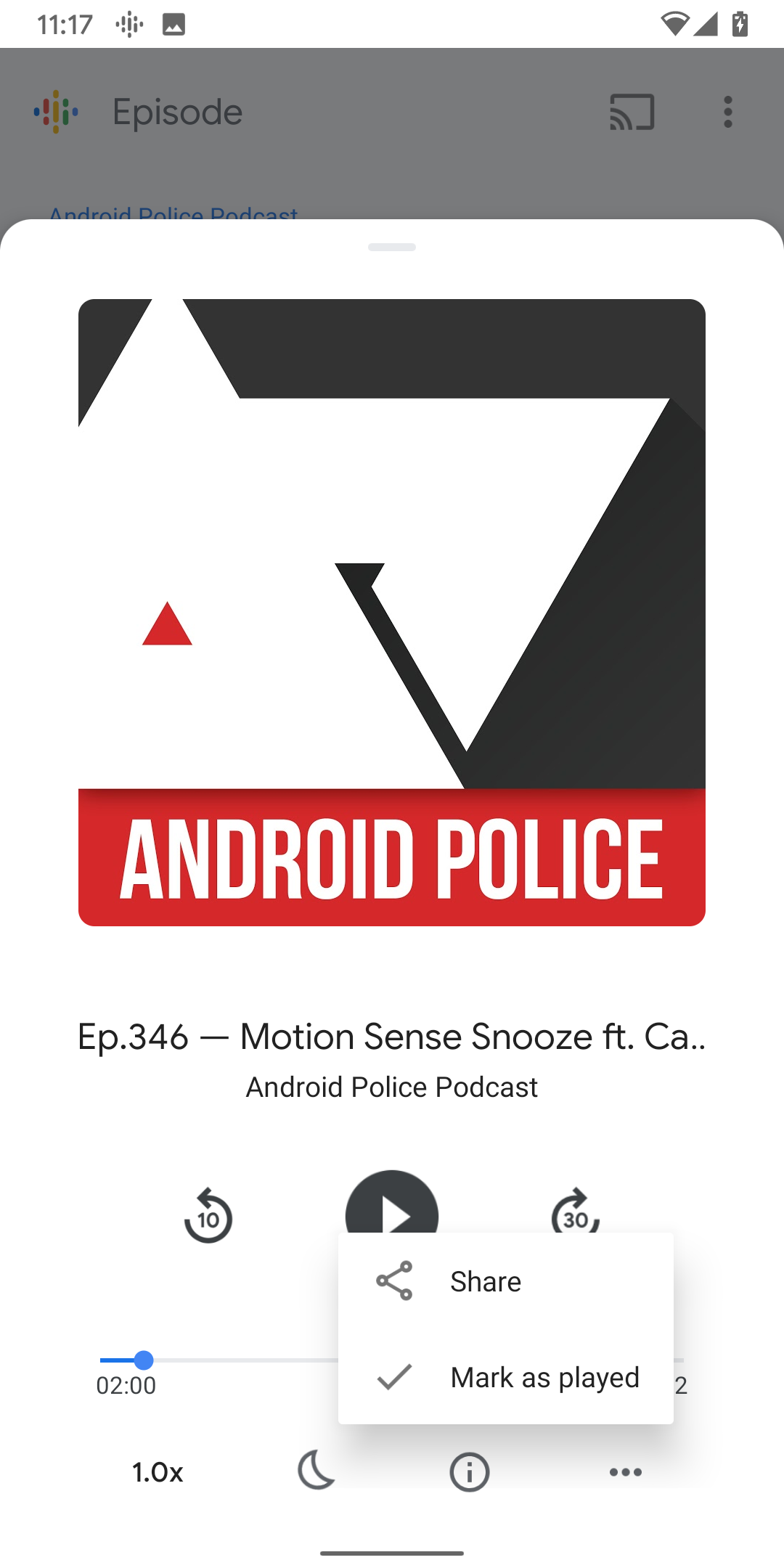 Google Podcasts receives larger Now Playing UI