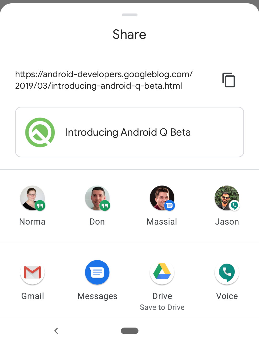 Google explains how much faster the Sharesheet is in Android 10