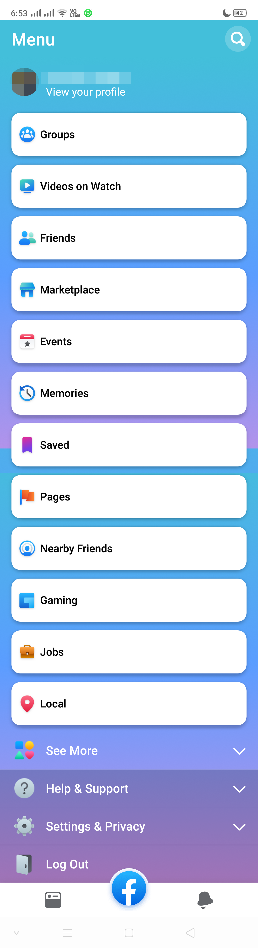 Facebook app UI turns lurid for some, flashes large f button on bottom ...