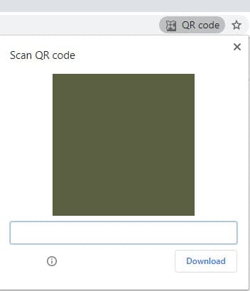 Chrome working on QR code-based page sharing, featuring the offline dino